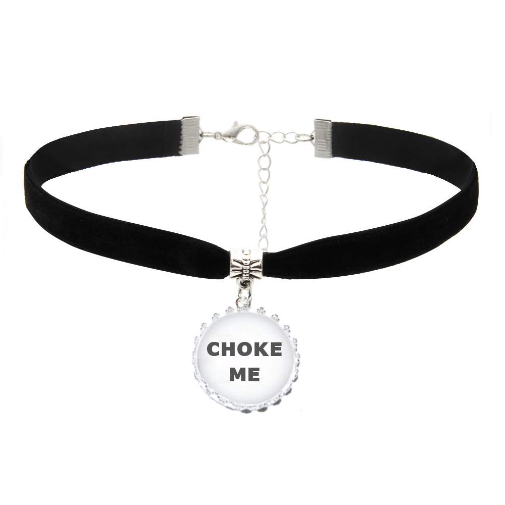 Choke Me Black Velvet Neck Choker Necklace Bdsm Hardcore Sex Sexy Jewels Hotwife Queen Of