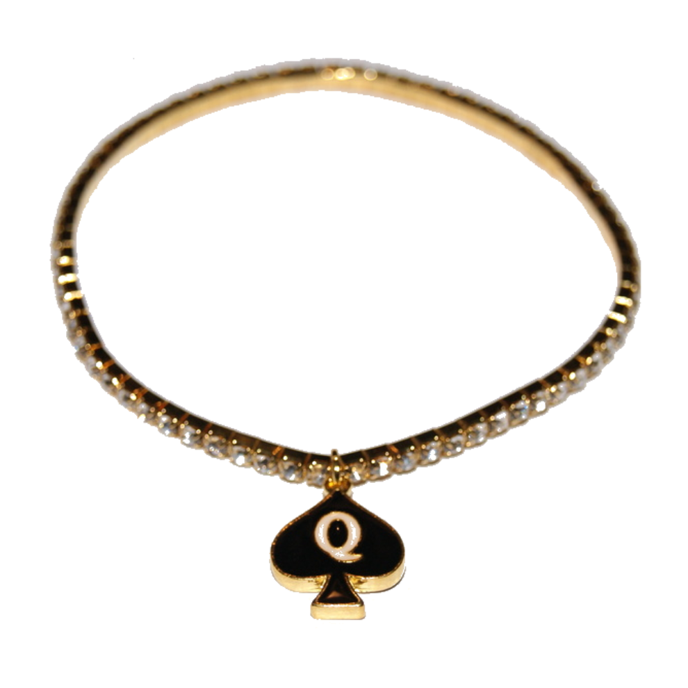 1 Row Gold Rhinestone Enamel Queen Of Spades Anklet Ankle Chain – Sexy ...