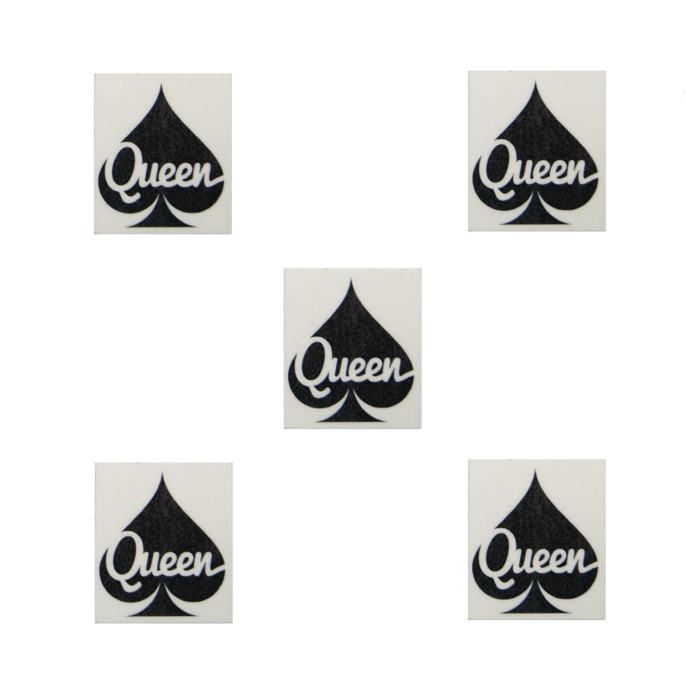 Pack Of 5 Mini Temporary Tattoos Queen Of Spade Bbc Style 5