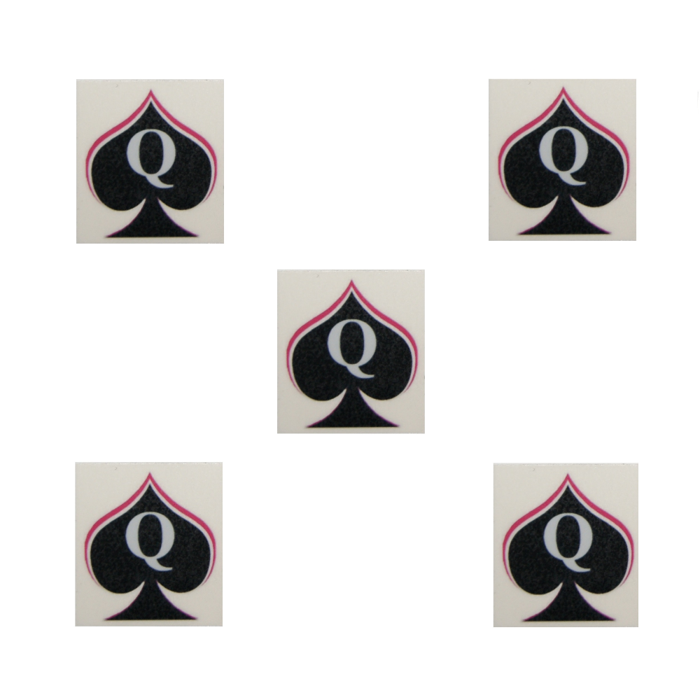 Pack Of 5 Mini Temporary Tattoos Queen Of Spade Bbc Style 6
